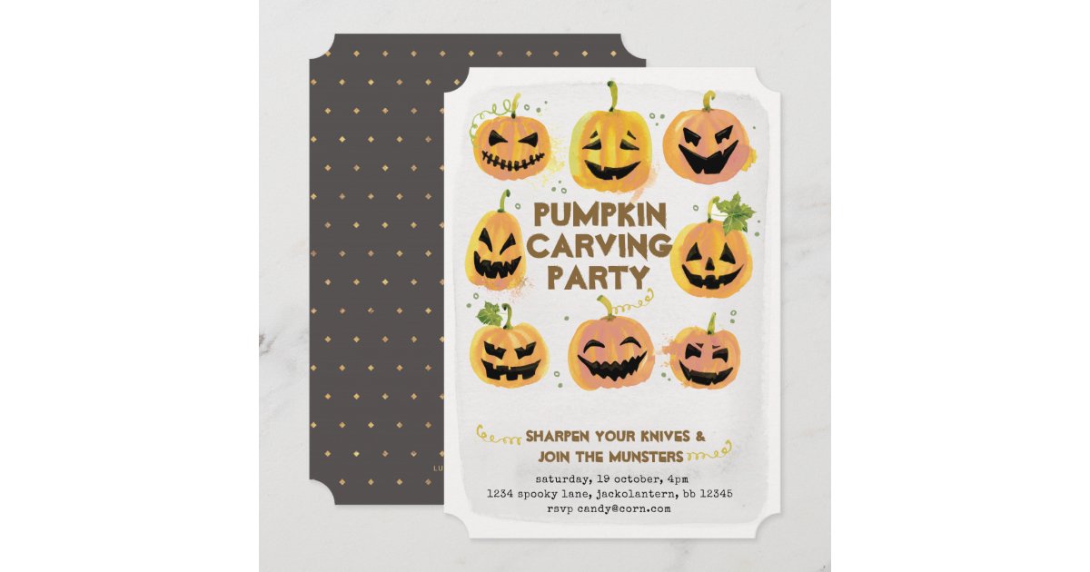 Pumpkin Carving Party Invitation | Zazzle