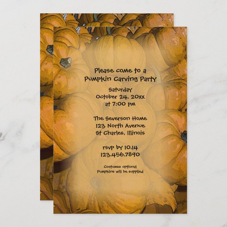 Pumpkin Carving Party Invitation | Zazzle