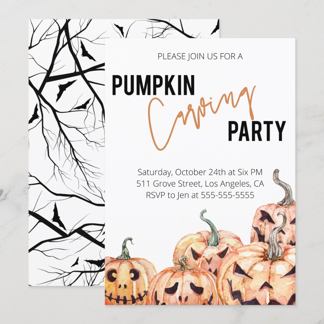 Pumpkin Carving Party Invitation - Halloween | Zazzle