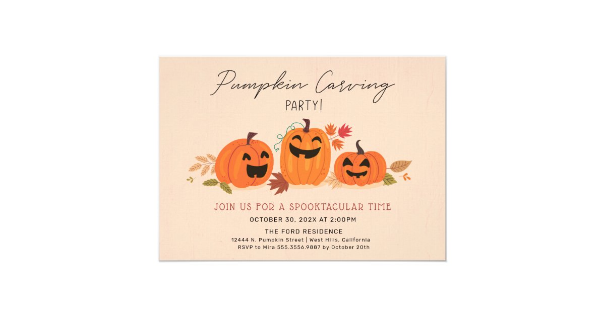 Pumpkin Carving Party Invitation Halloween | Zazzle.com