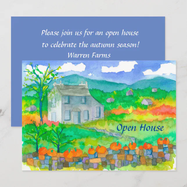 Pumpkin Cottage Autumn Open House Invitation | Zazzle