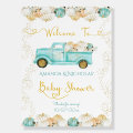 Pumpkin Cute Mint Green Baby Shower Welcome Sign | Zazzle
