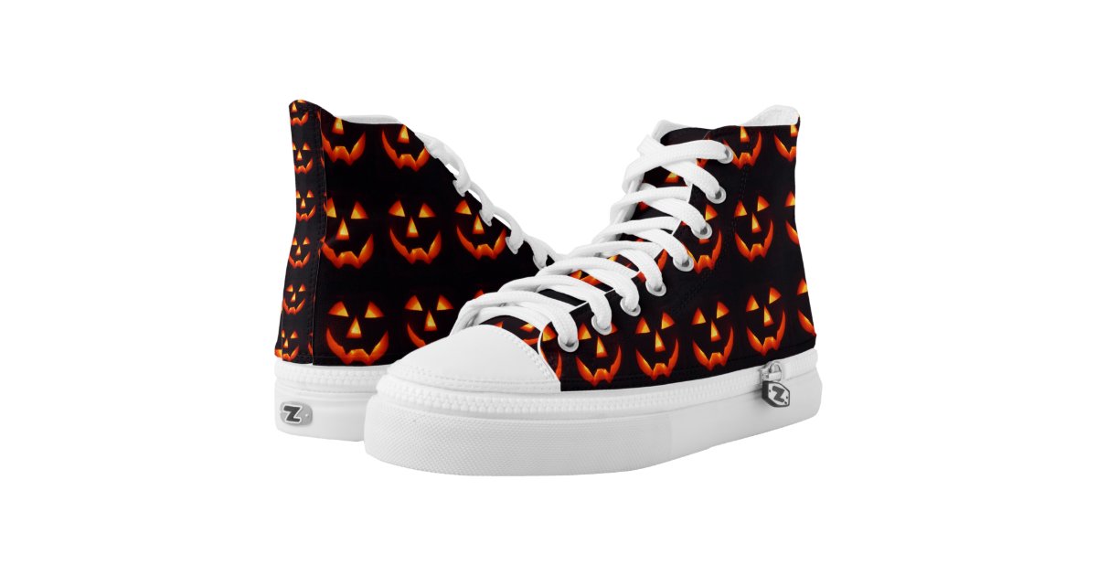 Pumpkin Design High-Top Sneakers | Zazzle