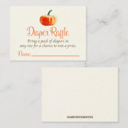 Pumpkin Diaper Raffle Card, Diaper Raffle Card | Zazzle