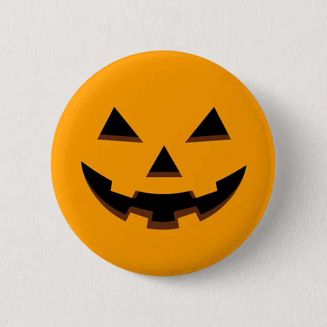 Pumpkin Face / Button Pin | Zazzle