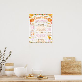 Pumpkin Fall Autumn Halloween Birthday sign | Zazzle