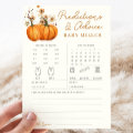 Pumpkin Fall Baby Predictions Advice Game Card | Zazzle