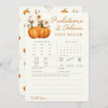 Pumpkin Fall Baby Predictions Advice Game Card | Zazzle