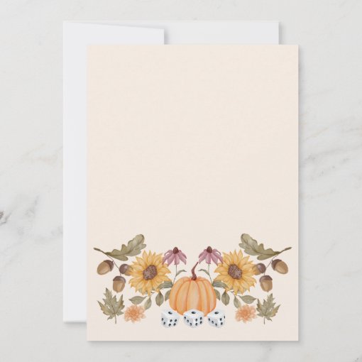 Pumpkin Fall Floral Autumn Dice Bunco Party Invitation | Zazzle