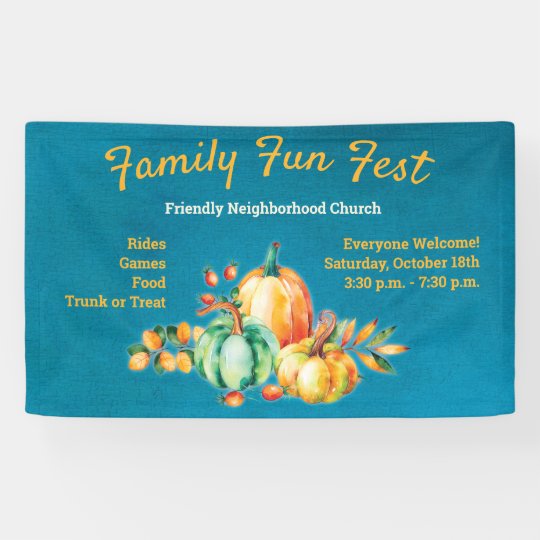 Pumpkin Fall Harvest Community Festival Banner | Zazzle.com