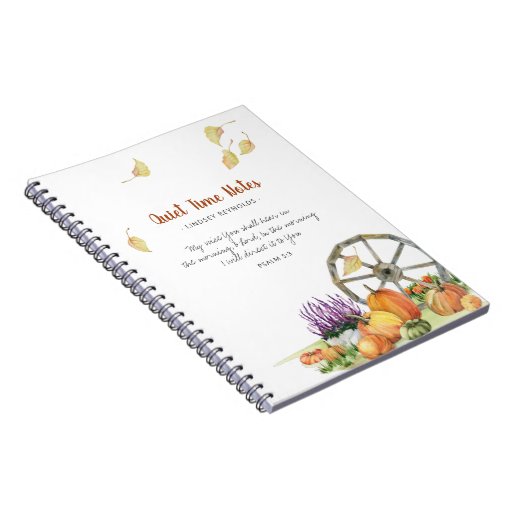 Pumpkin Fall Rustic Monogram Quiet Time Notebook | Zazzle