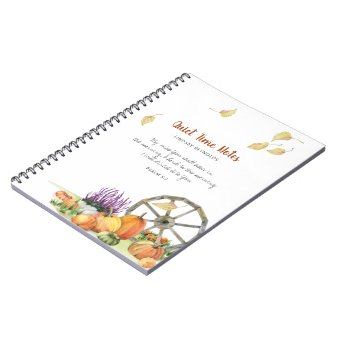 Pumpkin Fall Rustic Monogram Quiet Time Notebook | Zazzle