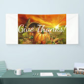 pumpkin field cornucopia banner | Zazzle