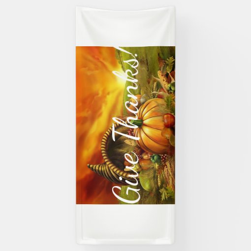 pumpkin field cornucopia banner | Zazzle