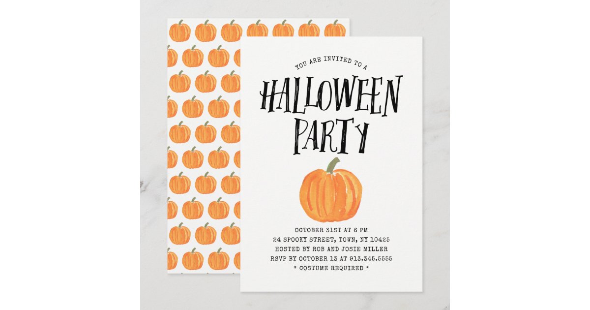 Pumpkin Halloween Party Invitation | Zazzle