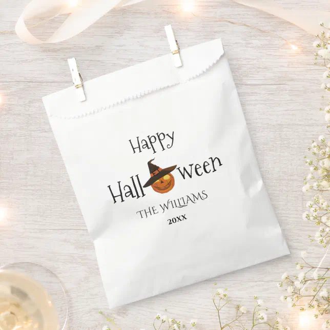 Pumpkin Happy Halloween Personalized Favor Bag | Zazzle