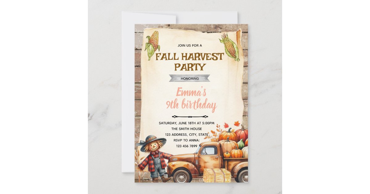 Pumpkin hayride party invitation | Zazzle