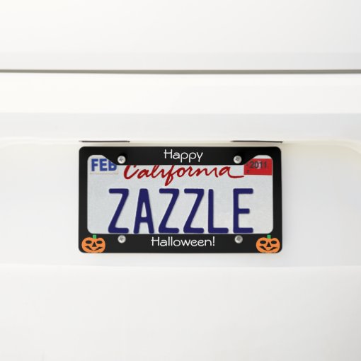 Pumpkin License Plate Frame | Zazzle