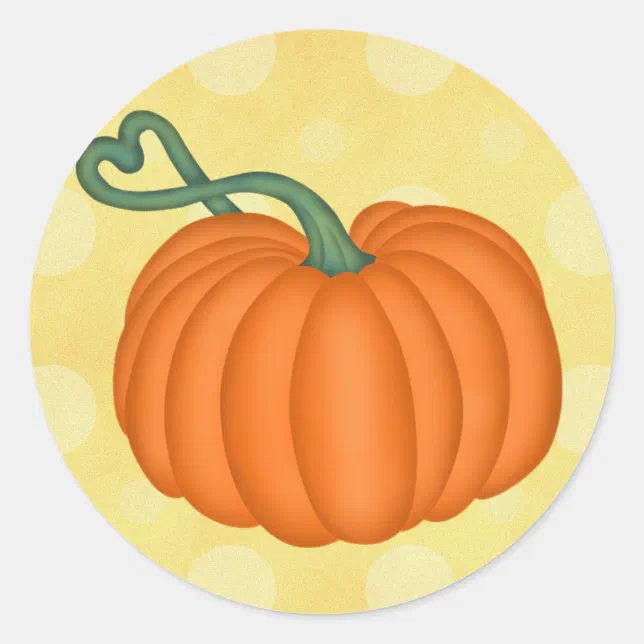 Pumpkin Love Classic Round Sticker | Zazzle