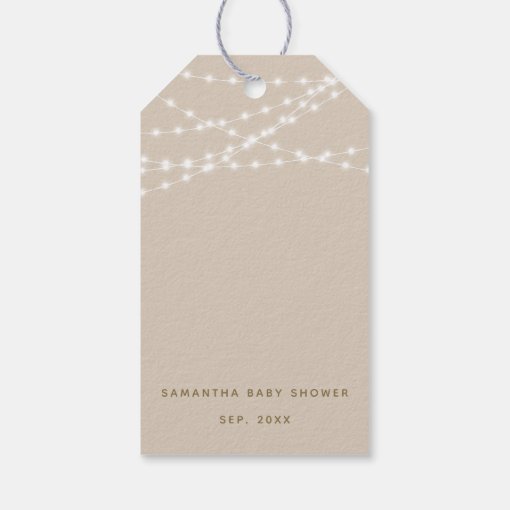 Pumpkin Minimalist Simple Modern Fall Baby Shower Gift Tags | Zazzle