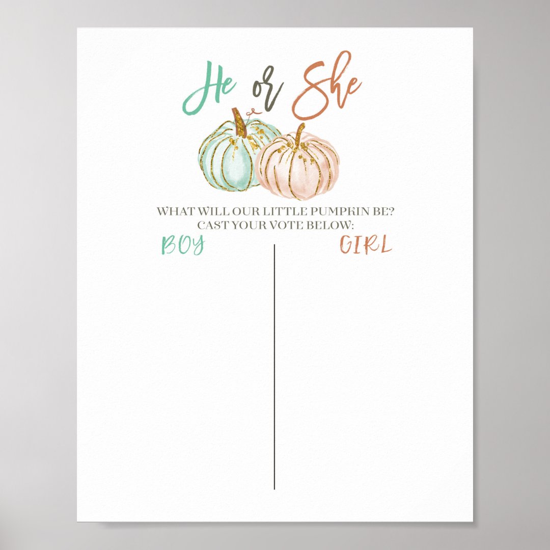 Pumpkin Mint and Peach Voting Board Poster | Zazzle