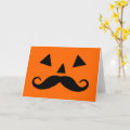 Pumpkin Moustache Card | Zazzle