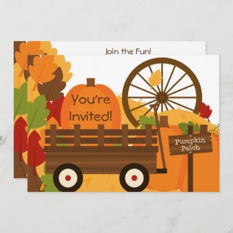 Pumpkin Patch Autumn Party Invitations | Zazzle