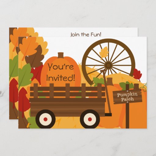 Pumpkin Patch Autumn Party Invitations | Zazzle