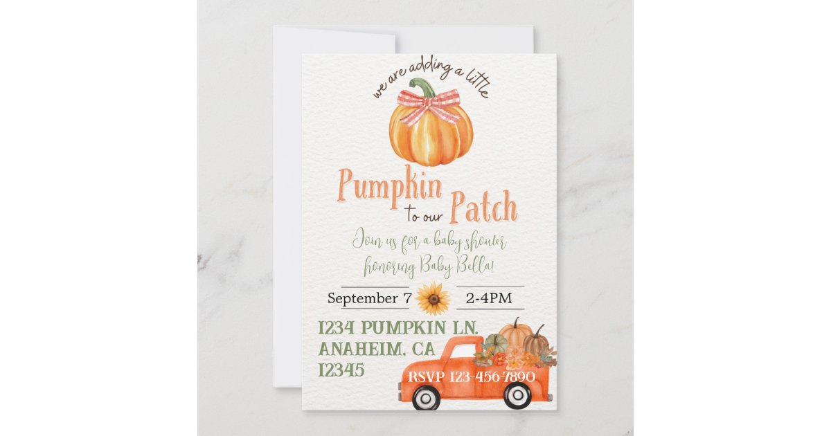 Pumpkin Patch Baby Shower Invitation | Zazzle