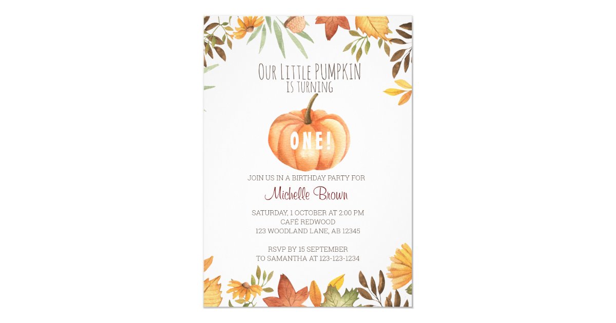 Pumpkin Patch Birthday Invitation | Zazzle.com