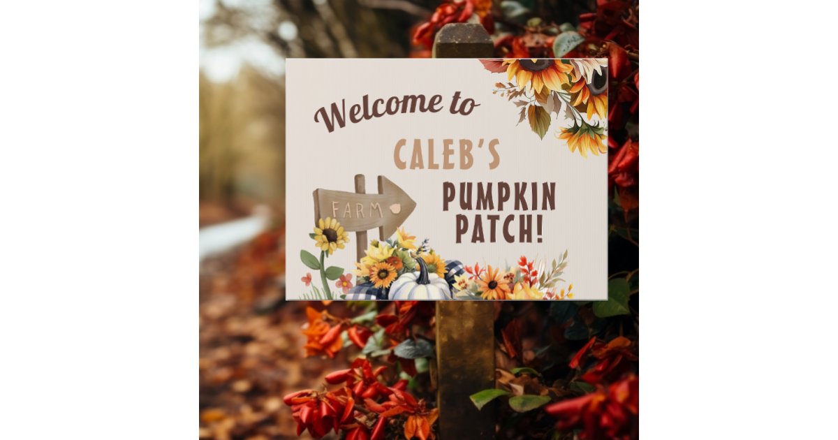Pumpkin Patch Farm Fall Birthday Sign | Zazzle