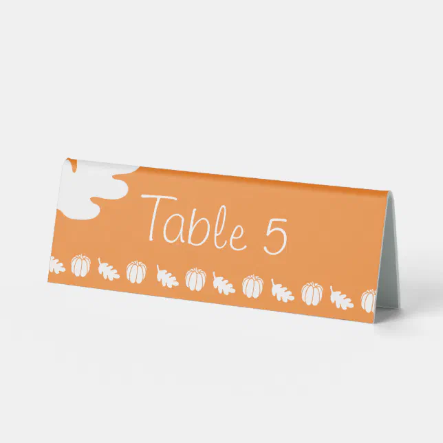 Pumpkin Patch in Orange Table Tent Sign | Zazzle