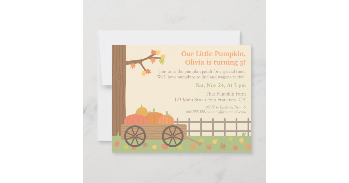 Pumpkin Patch Kids Birthday Party Invitations | Zazzle