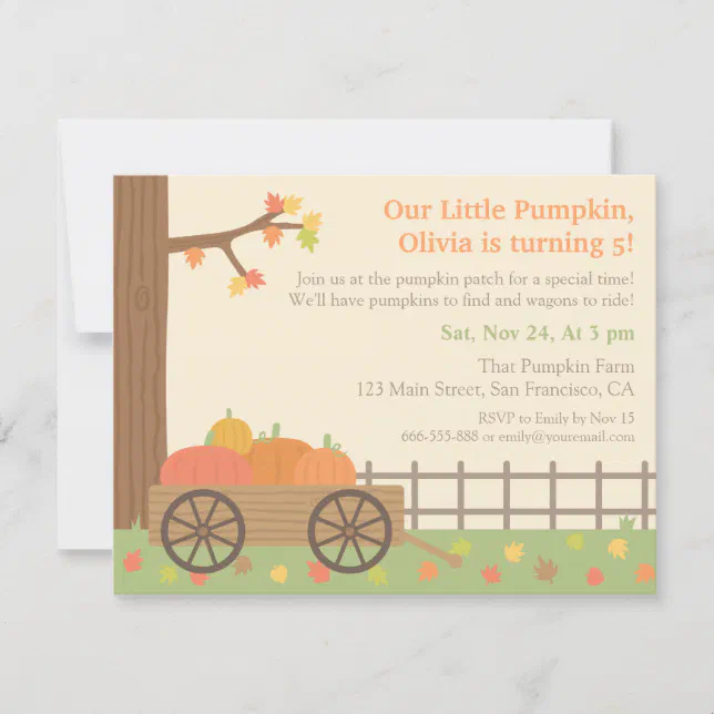 Pumpkin Patch Kids Birthday Party Invitations | Zazzle