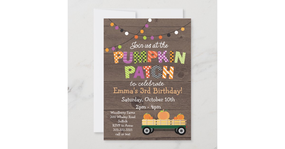 Pumpkin Patch Party Invitation | Zazzle
