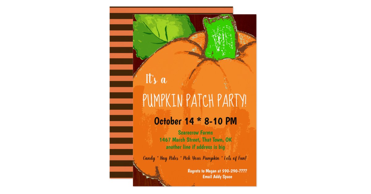 Pumpkin Patch Party Invitation | Zazzle.com