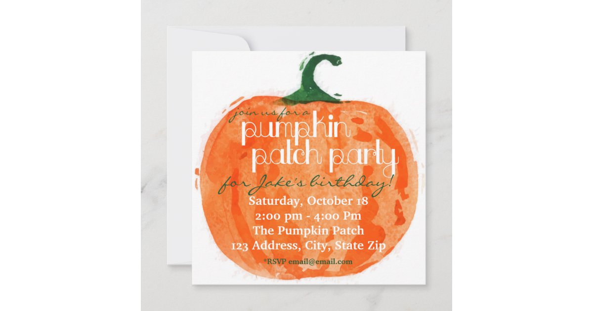 Pumpkin Patch Party Invitation | Zazzle