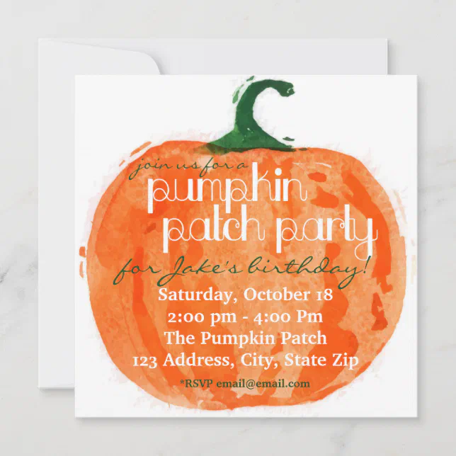Pumpkin Patch Party Invitation | Zazzle