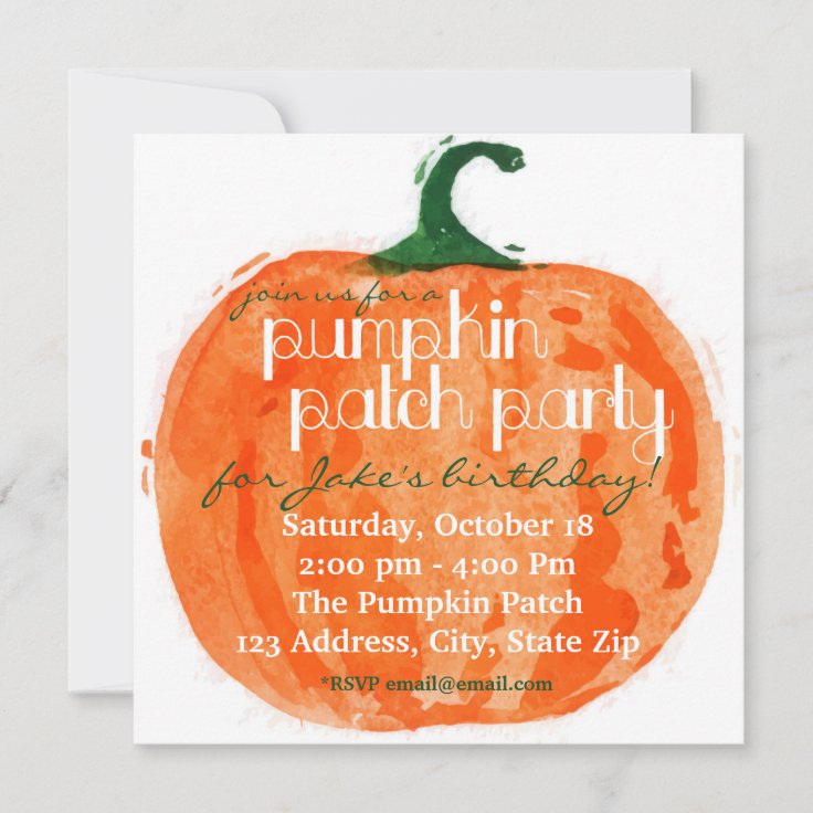 Pumpkin Patch Party Invitation | Zazzle
