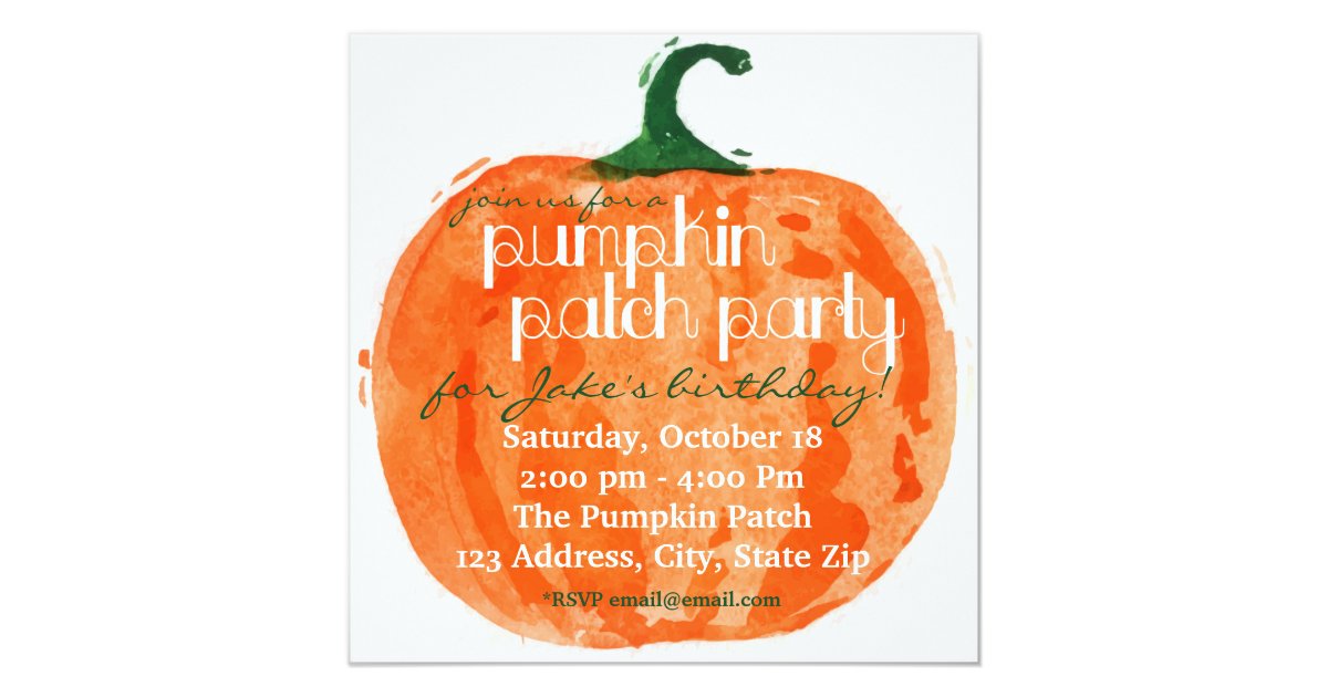 Pumpkin Patch Party Invitation | Zazzle.com