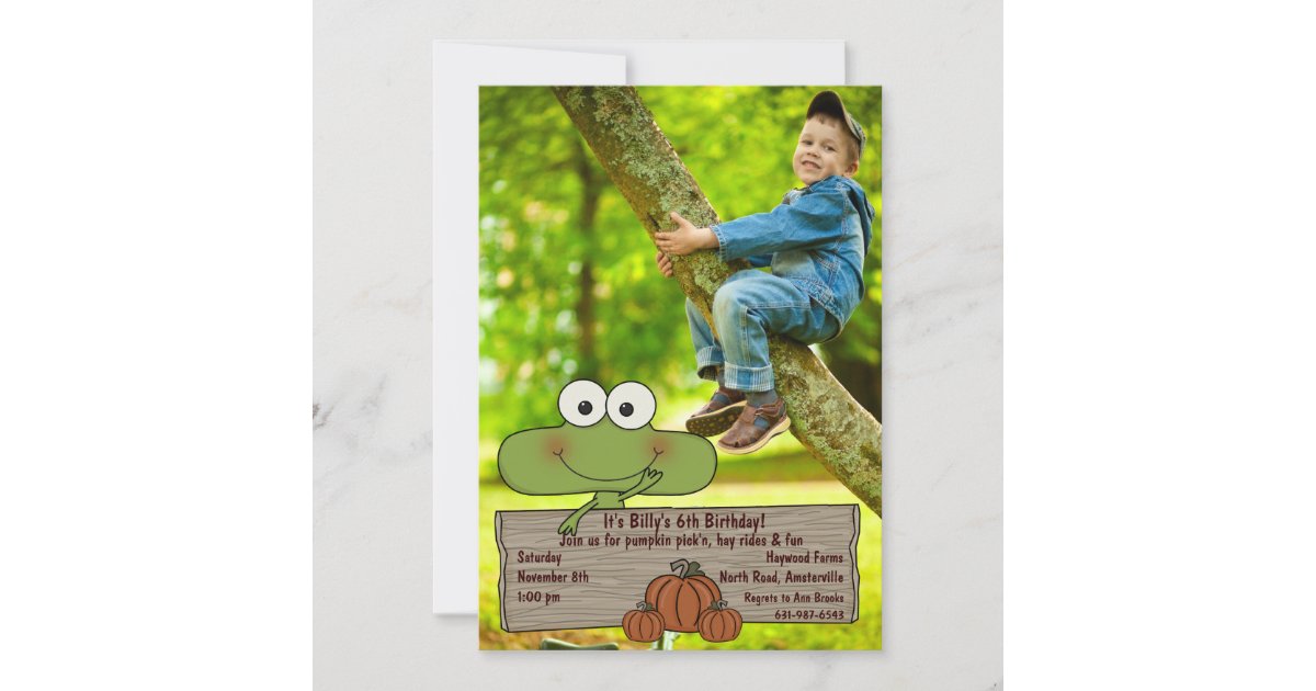 Pumpkin Patch - Photo Birthday Invitation | Zazzle