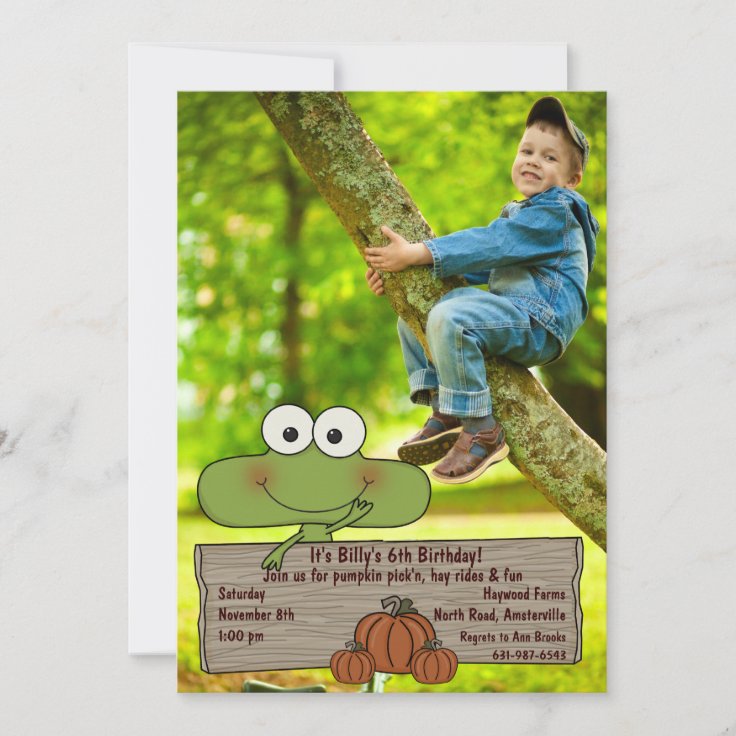 Pumpkin Patch - Photo Birthday Invitation | Zazzle