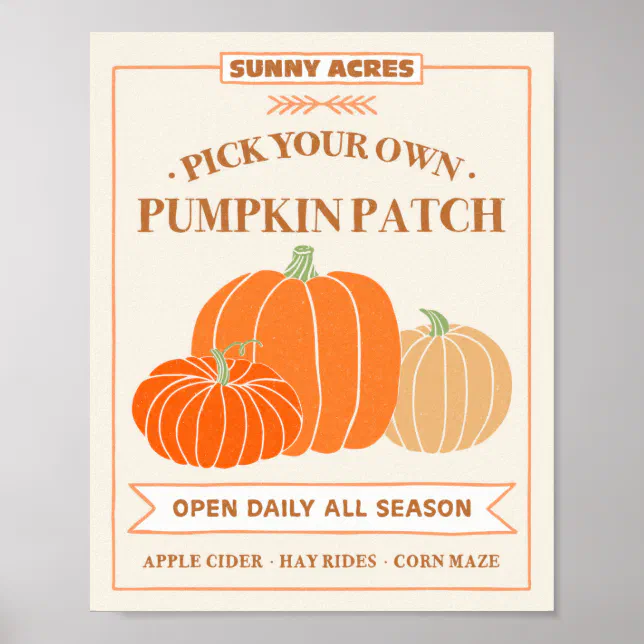 Pumpkin Patch Poster | Zazzle