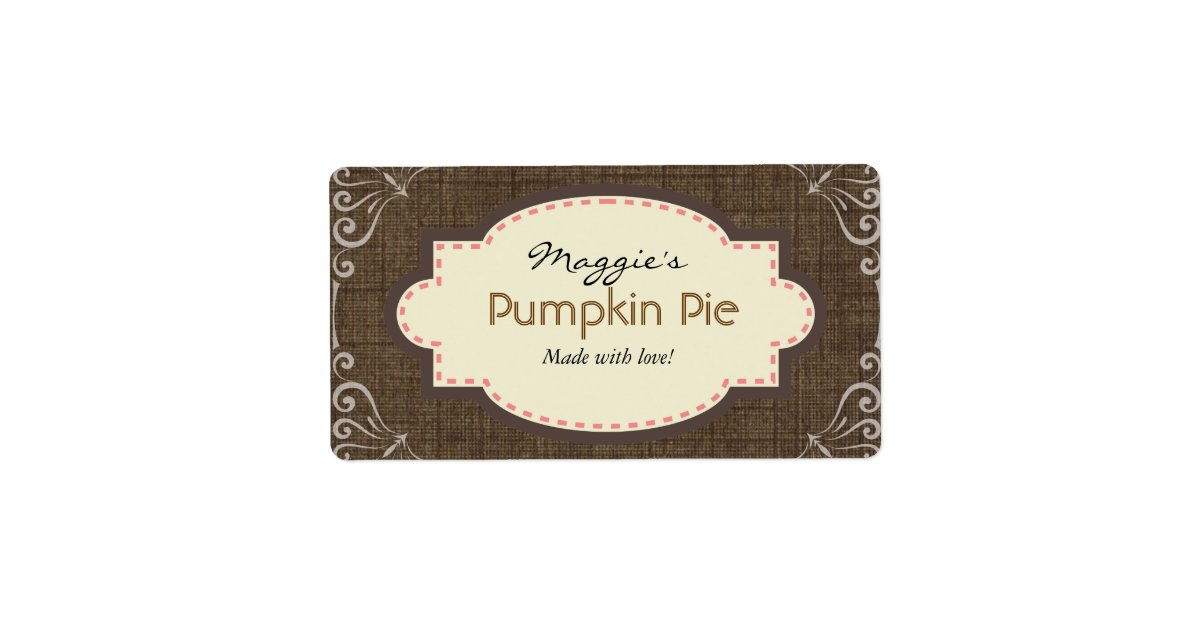 Pumpkin Pie Labels, Custom Template Label | Zazzle