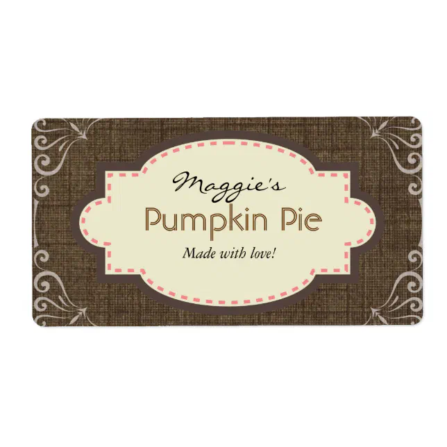 Pumpkin Pie Labels, Custom Template Label | Zazzle
