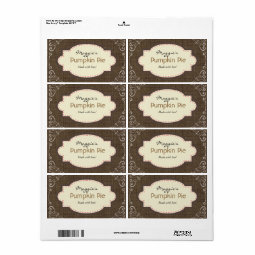 Pumpkin Pie Labels, Custom Template Label | Zazzle