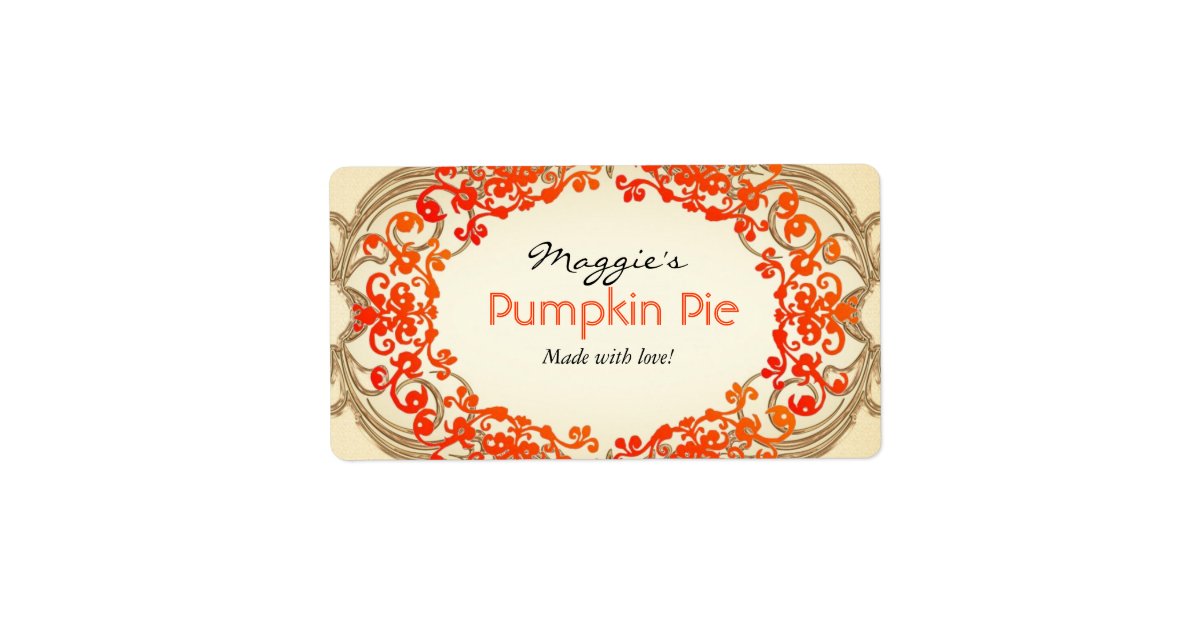 Pumpkin Pie Labels, Customize Label | Zazzle Pumpkin Pie Labels, Customize Label | Zazzle