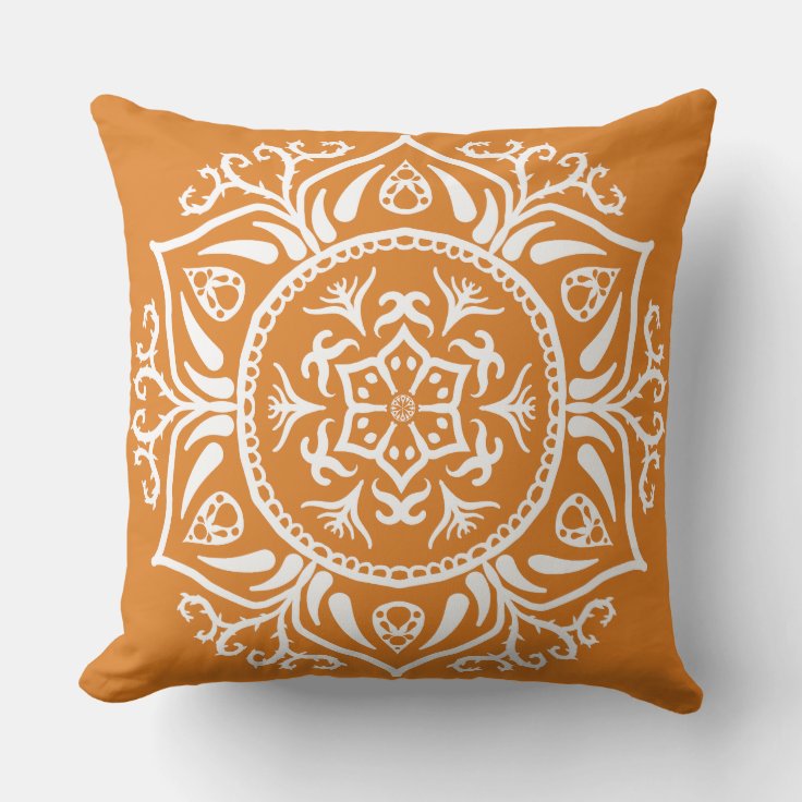 Pumpkin Pie Mandala Throw Pillow | Zazzle