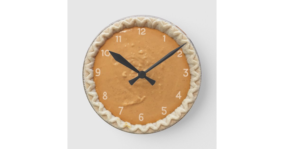 Pumpkin Pie Round Clock | Zazzle