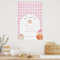 Pumpkin Pink Gingham Baby Shower Welcome Poster | Zazzle